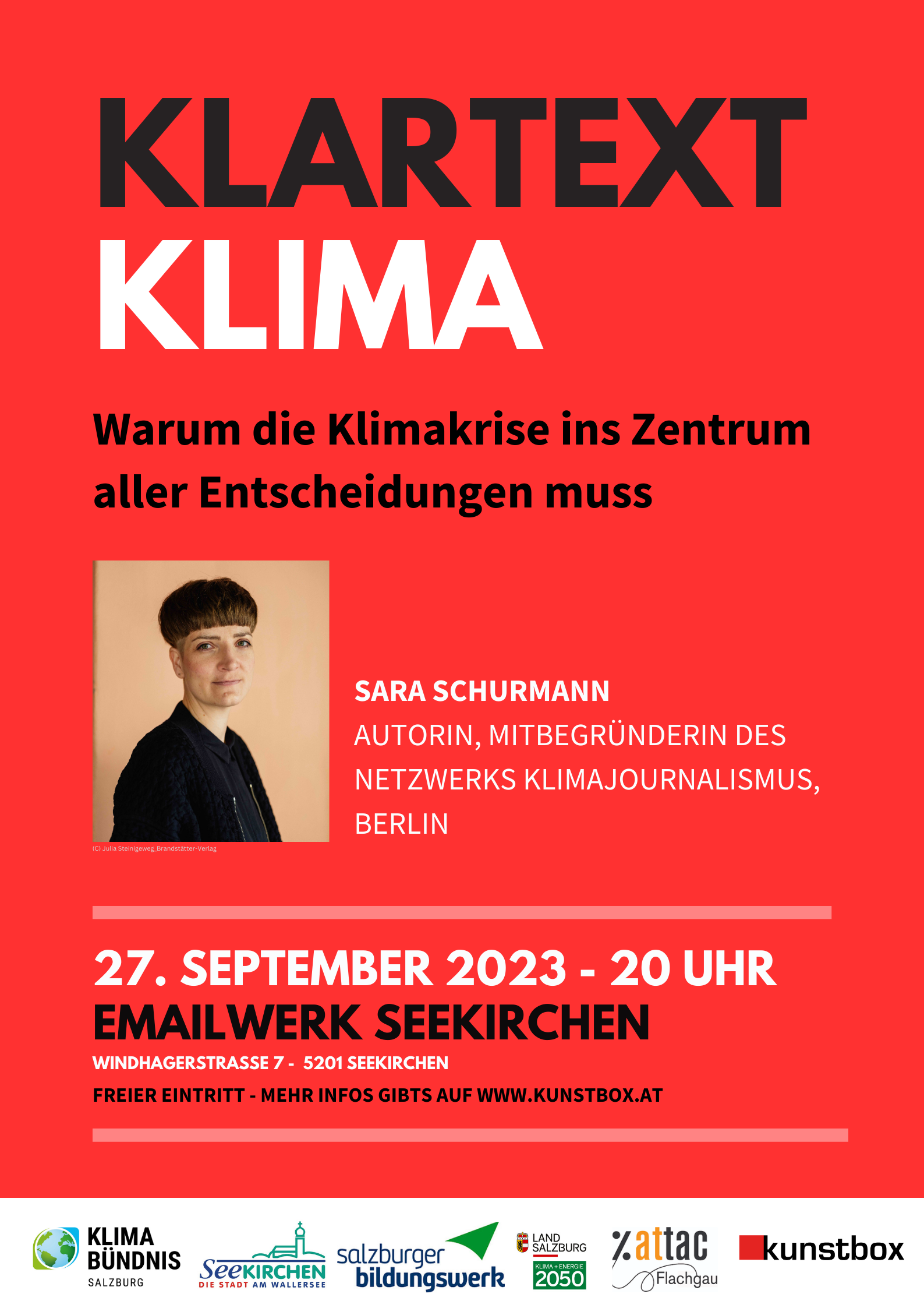 „Klartext Klima“ mit der Berliner Autorin Sara Schurmann. Emailwerk ...